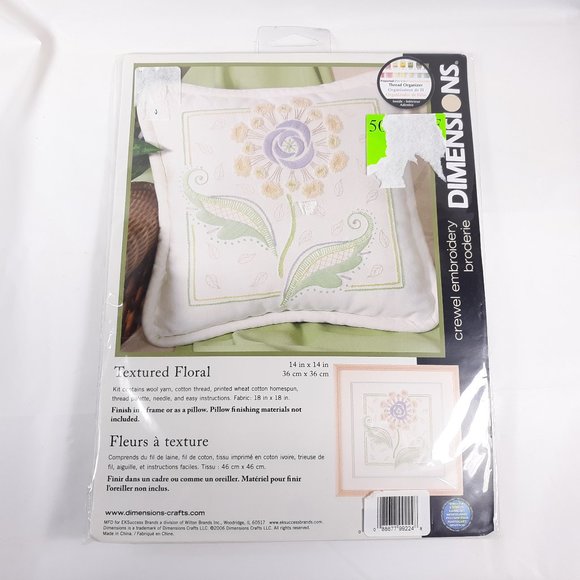 Other | Dimensions Textured Floral Crewel 14x14 Spring Flower | Poshmark